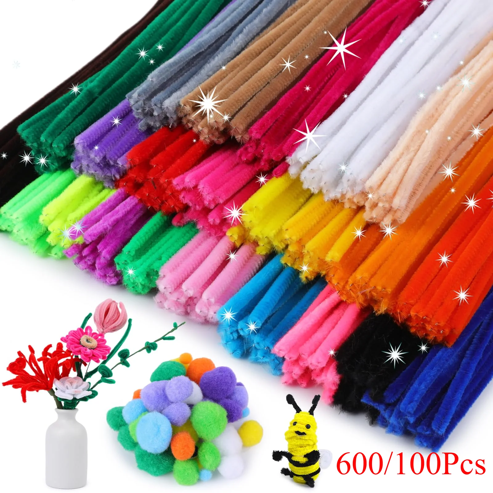 600pcs-Colorful-30cm-Chenille-Stems-Stick-Cleaners-Kids-Educational ...