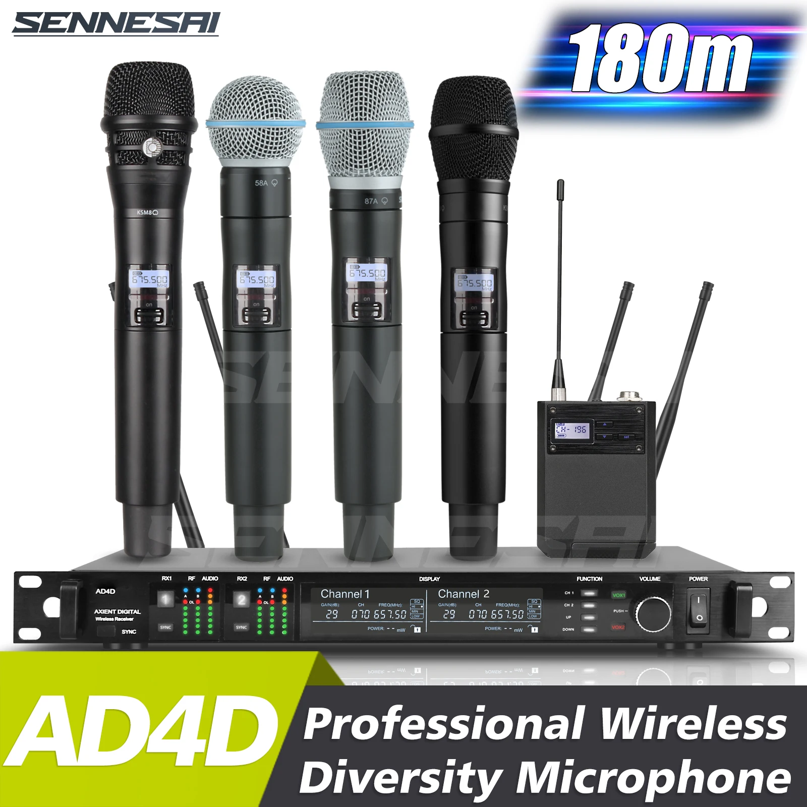 Micr-fono-Digital-inal-mbrico-AD4D-KSM8-Metal-completo-de-doble-canal ...