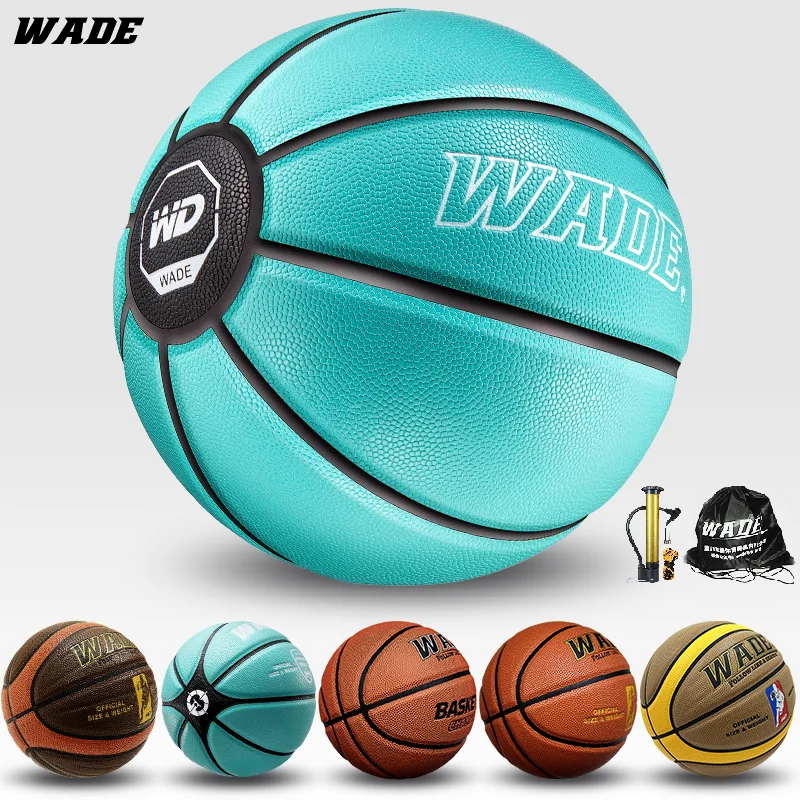 WADE-Original-10-Piece-Leather-blue-Basketball-for-Adults-ball-for ...