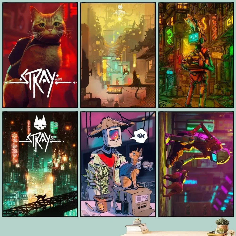 Game-Stray-Poster-DIY-Vintage-Movie-Poster-Wall-Art-Painting-Study ...