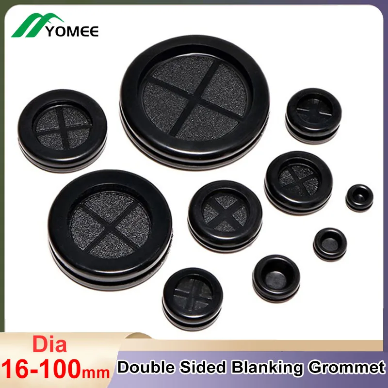 Double-Sided-Protect-Blanking-Grommets-Black-Rubber-Grommet-Closed ...
