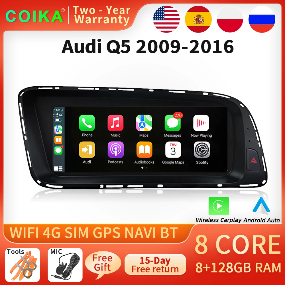 Coika 8 Core Android 10.0 System Car Head Unit Ips Screen For Audi Q5 ...