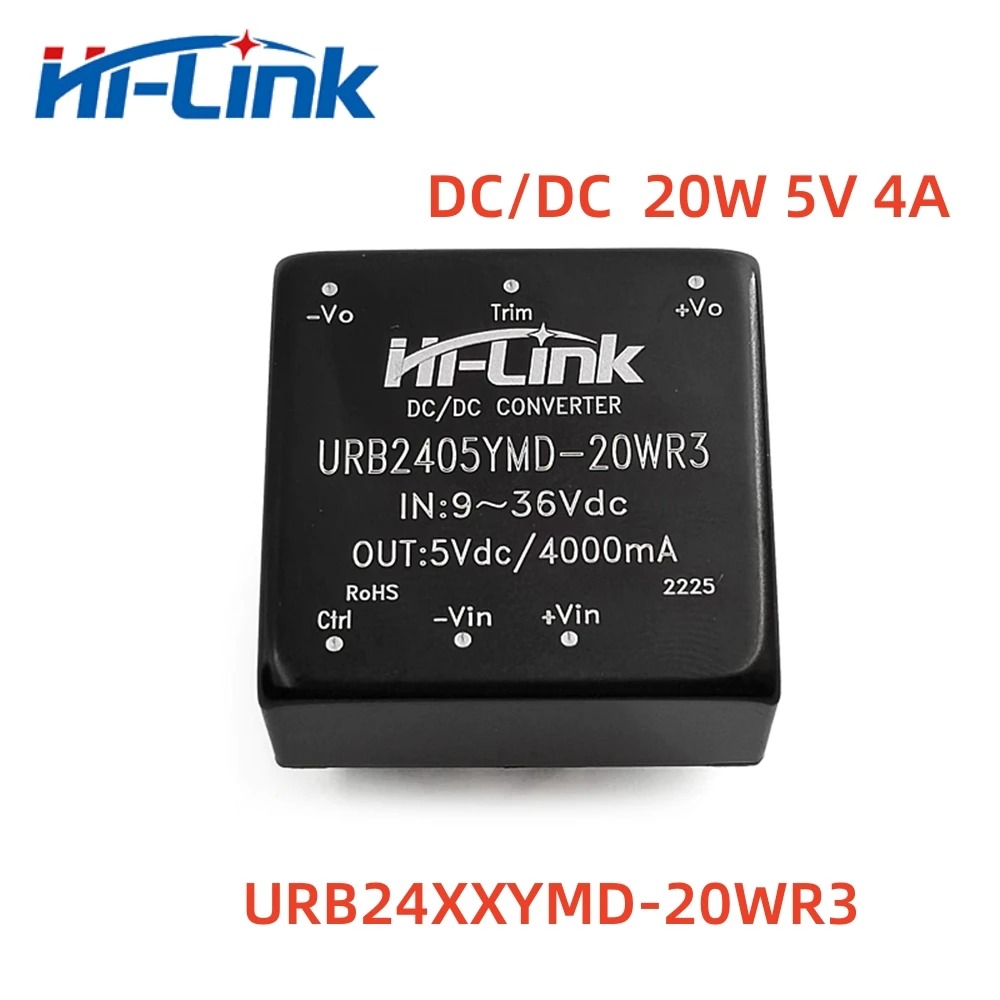 HiLink 20W 5V 12V 24V URB24xxYMD-20WR3 DC DC Power Converter Supply 9-36Vdc Module