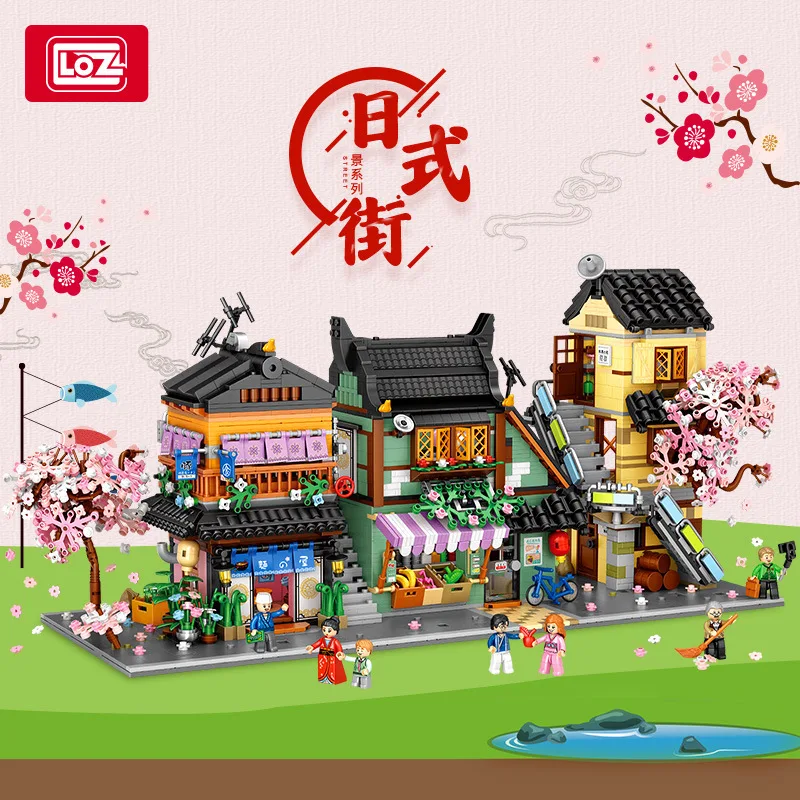 LOZ-Mini-Brick-Japanese-Noodle-Restaurant-Fruit-Shop-Hotel-Building ...