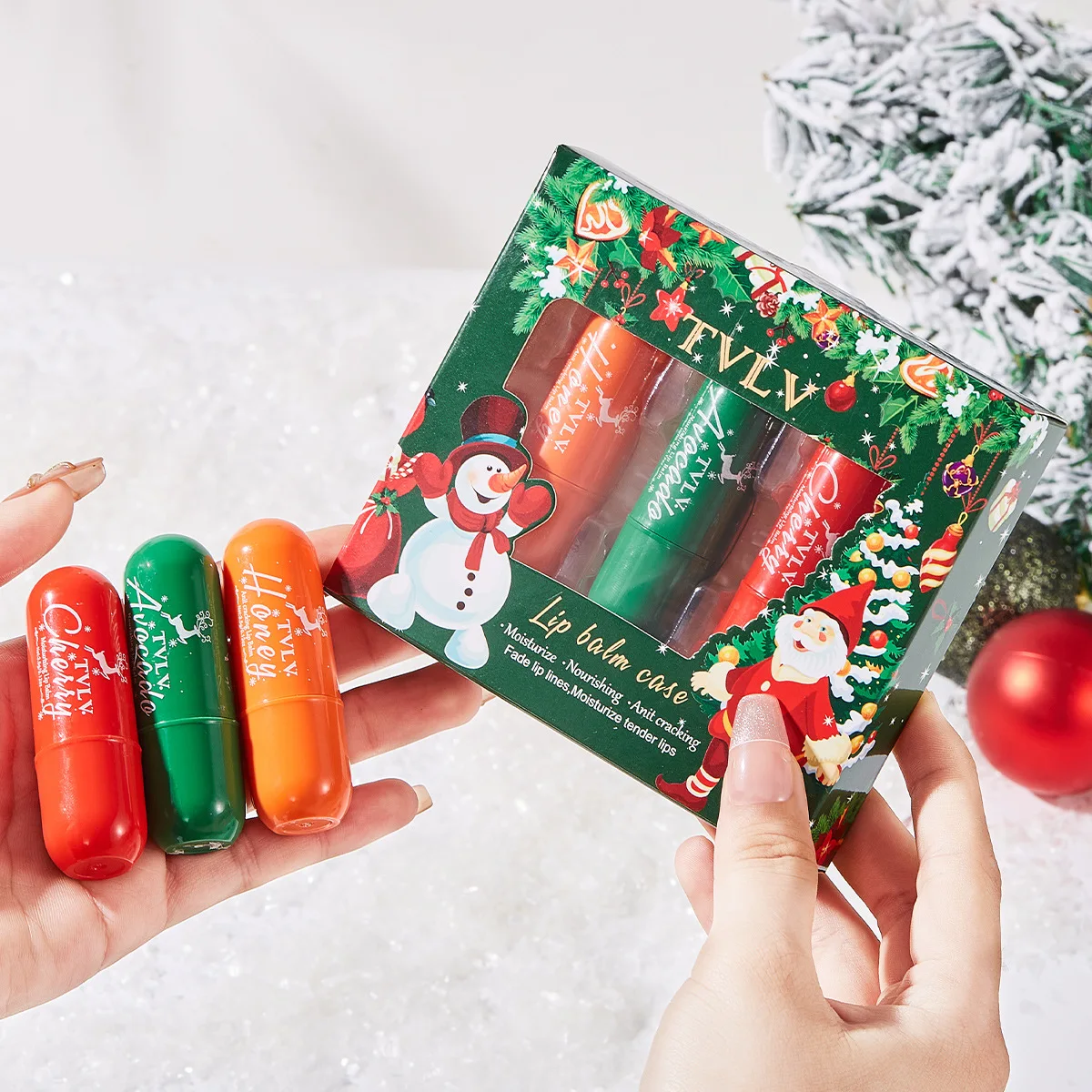 3PCS-Box-Christmas-gift-box-lip-balm-set-deeply-hydrating-lip ...