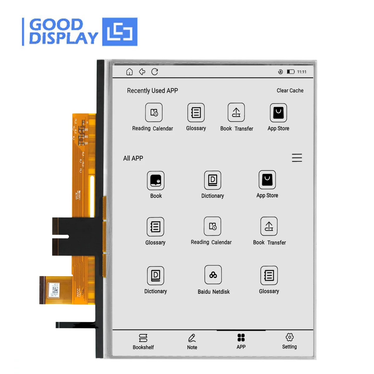 10.3" Front-Light E Ink Display with Touchscreen Capability 1404×1872 ...
