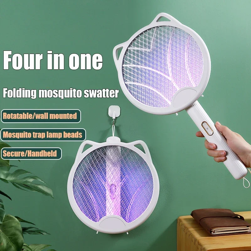Four-in-one-Electric-Mosquito-Swatter-Rechargeable-Durable-Household ...