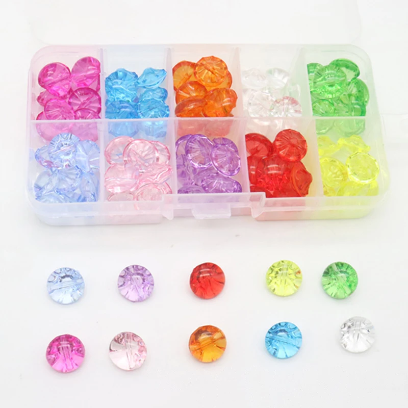 Boxed-100-pcs-Colorful-Clear-Buttons-Acrylic-Crystal-Buttons-Imitation ...
