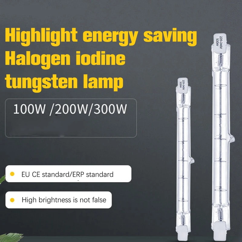 1Pc-100-200-300W-Halogen-Lamp-118mm-Double-Ended-Linear-R7s-Halogen ...