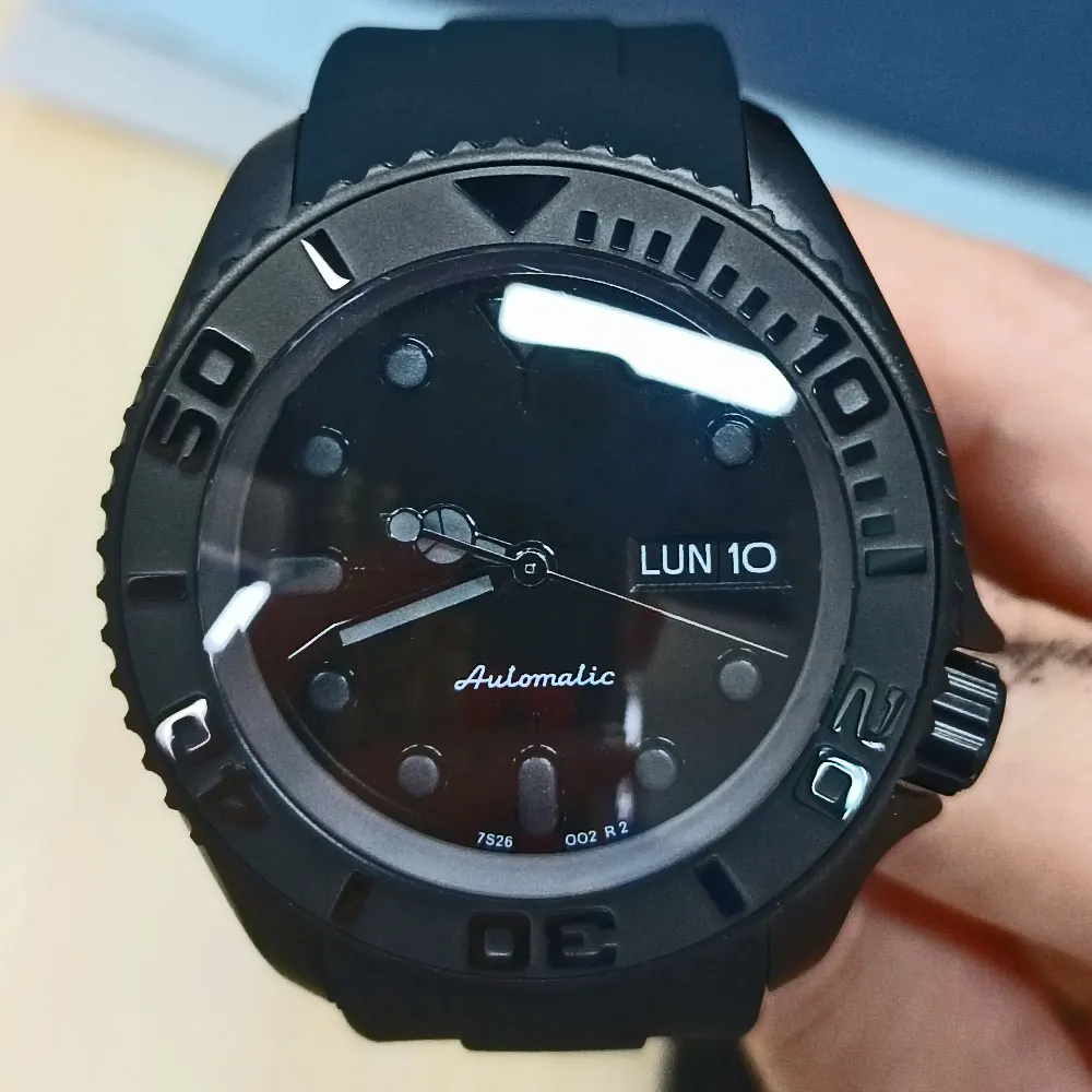 SKX 007 Watch Matte Black Case FIT nh34 nh35 nh36 Movement 316L ...