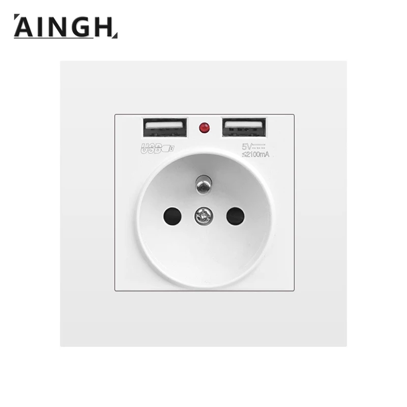 Aingh-French-Wall-Electrical-Socket-PC-Plastic-Electrical-Outlets-With ...