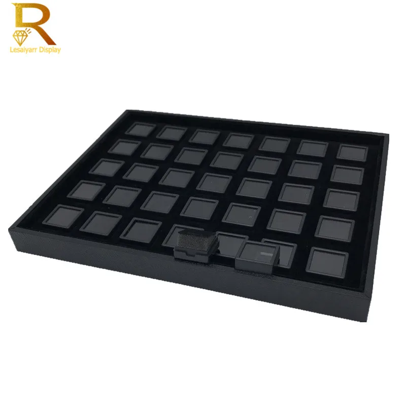 3/4/5/6cm Square Diamond Storage Box With Tray White Black Stone Gem ...