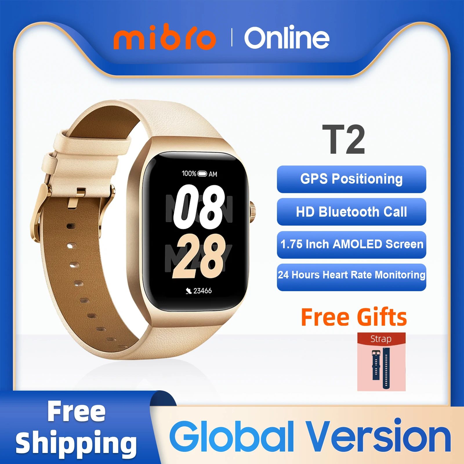Global-Version-Mibro-T2-GPS-Positioning-Smartwatch-1-75Inch-AMOLED ...