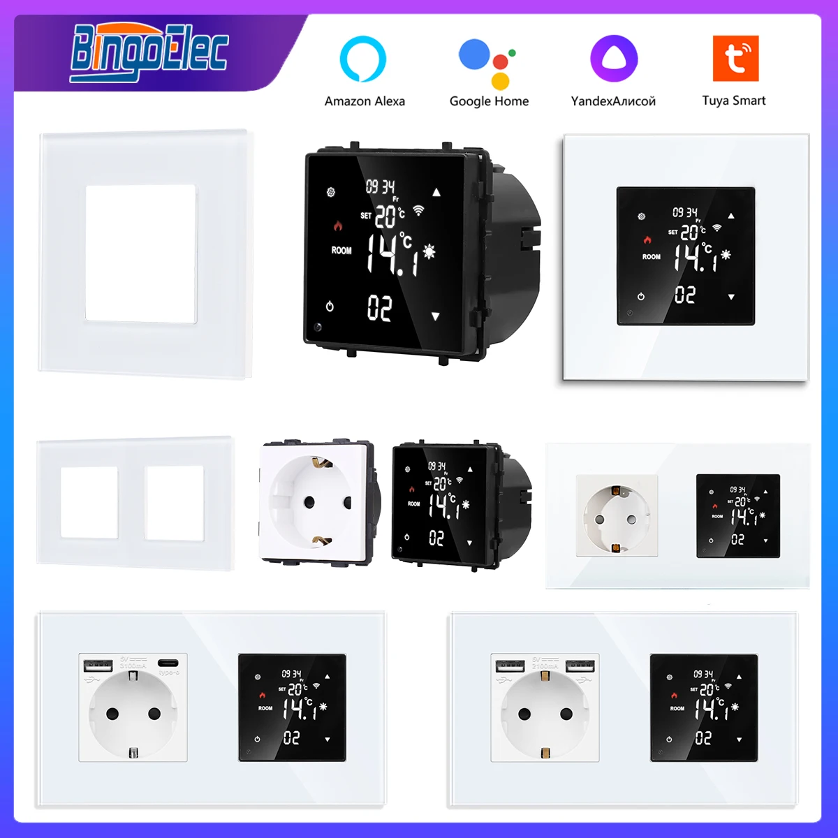Bingoelec enchufe de pared estándar de la UE, enchufe de pared ...