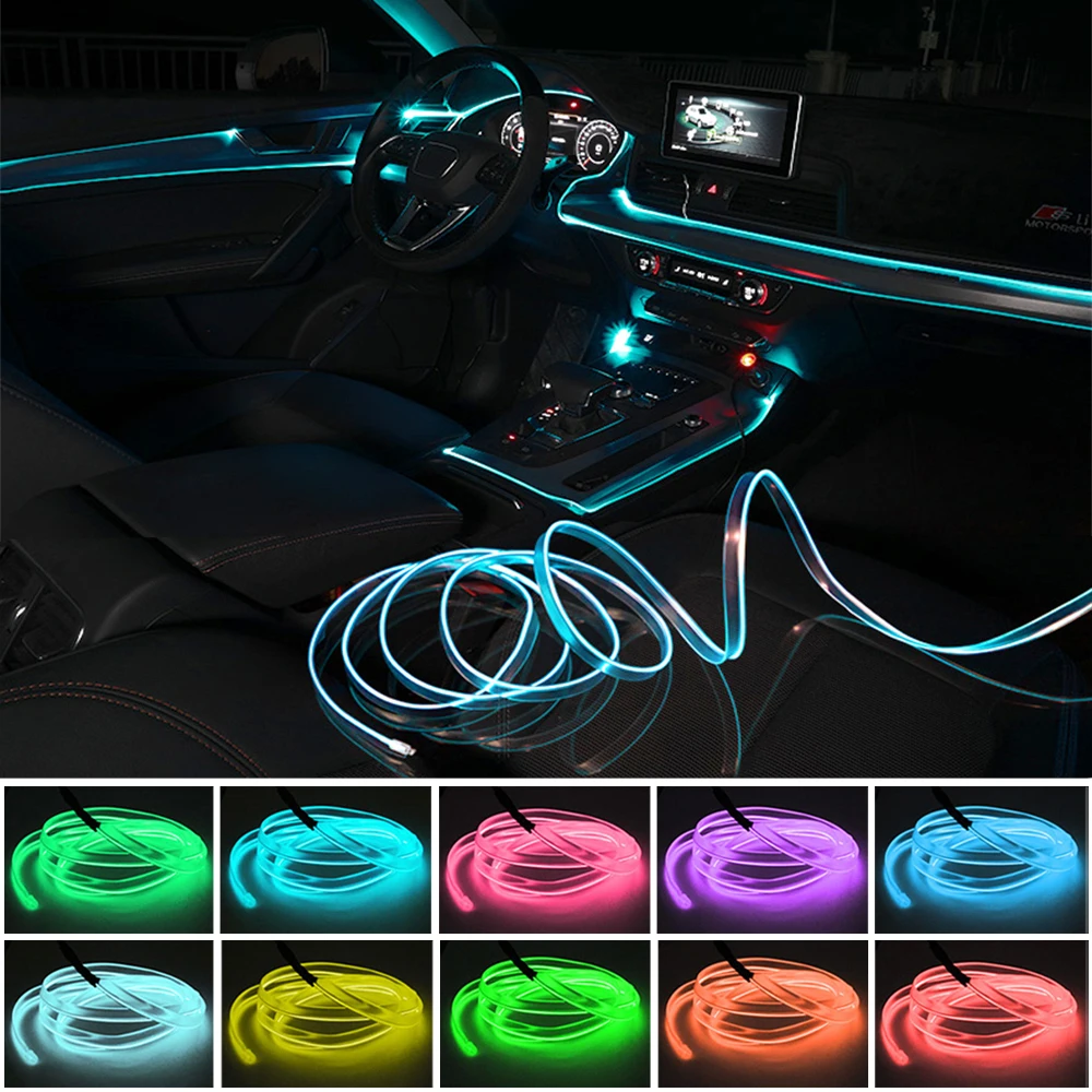 5-Meter-Car-LED-Ambient-Lighting-Neon-Fiber-Optic-Atmosphere-Light ...