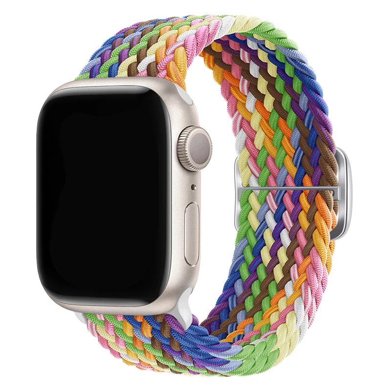 Braided Nylon Loop Strap - S10 - 46 42 44 45 49MM (New Rainbow)