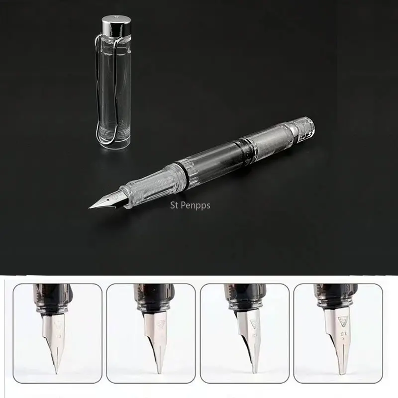 St Penpps 3009 Clear Piston Fountain Pen Art Calligraphy Ink Pen EF/F/M ...
