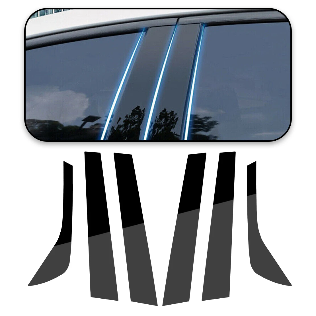 6pcs-Set-Window-Molding-Door-Trim-B-C-Pillar-Posts-Cover-fit-for-Land ...