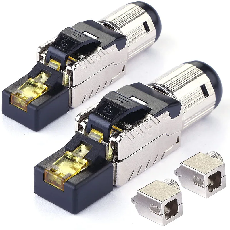 2PC RJ45 CAT6 CAT6A Cat7 CAT8 CAT 8 Connectors ToolFree Zinc Alloy ...
