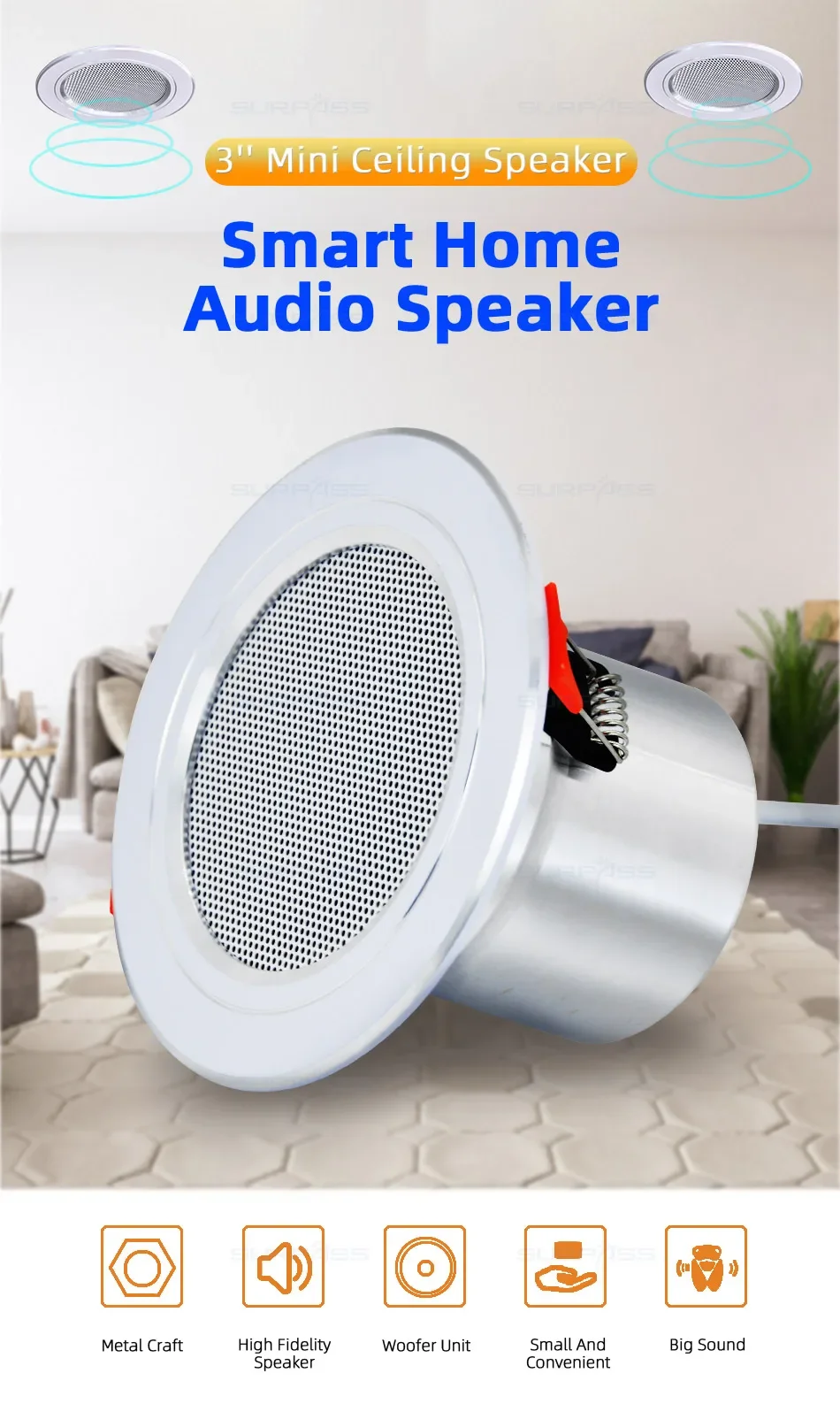 Smart Home Wall Amplifier Android 11 System 8ohm 4 Inch Tuya WiFi ...
