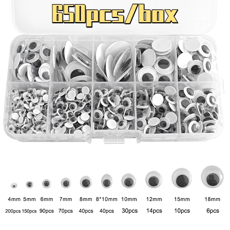 650pcs-box-DIY-Self-Adhesive-Wiggly-Googly-Doll-Eye-White-Mixcolor ...