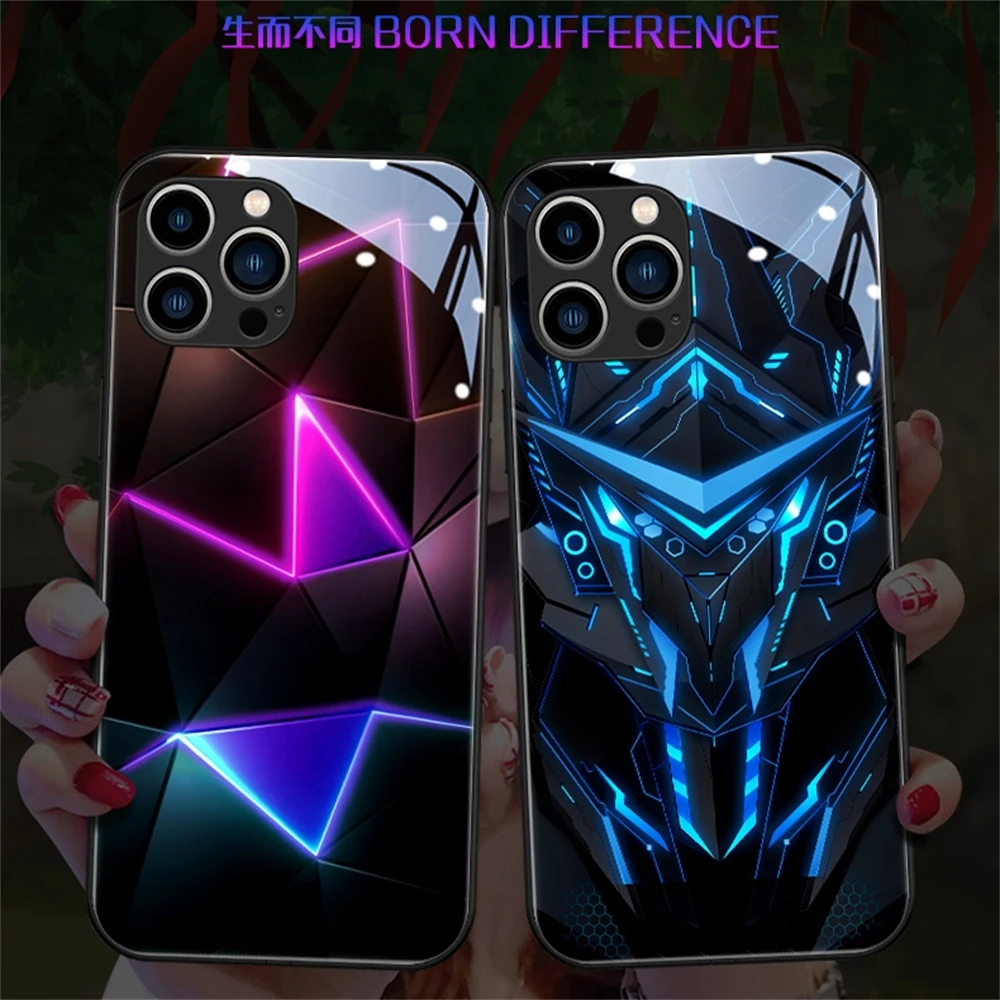 Punk-Mecha-Design-LED-Call-Light-Phone-Case-Flash-Lighting-Cover-iPhone ...