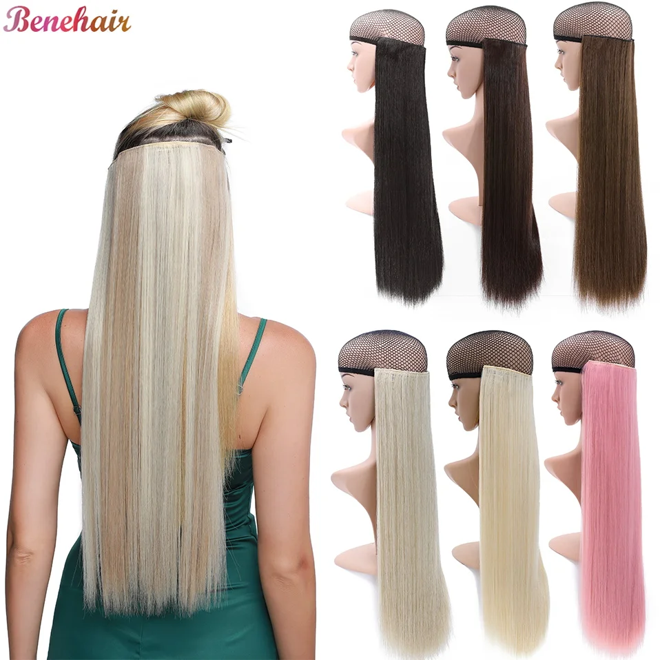 BENEHAIR-Synthetic-26-Long-Straight-Clip-in-one-Piece-Hair-Extension-5 ...