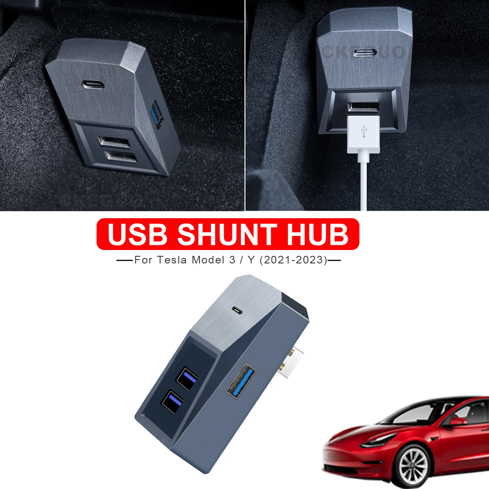 Glovebox USB Hub Port For Tesla Model Y Model 3 Accessories Docking ...