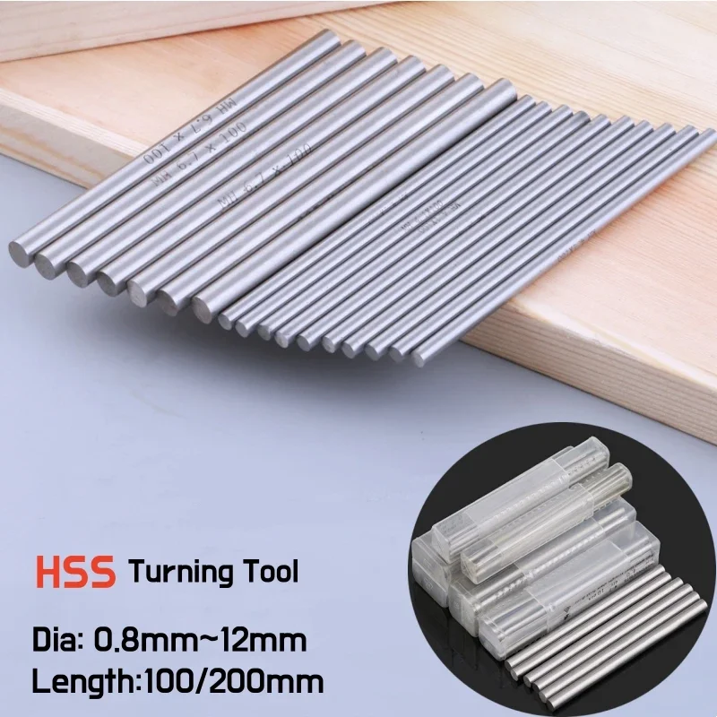 Solid-White-Steel-Round-Turning-Tool-Dia-0-8-12mm-HSS-High-Speed-Steel ...