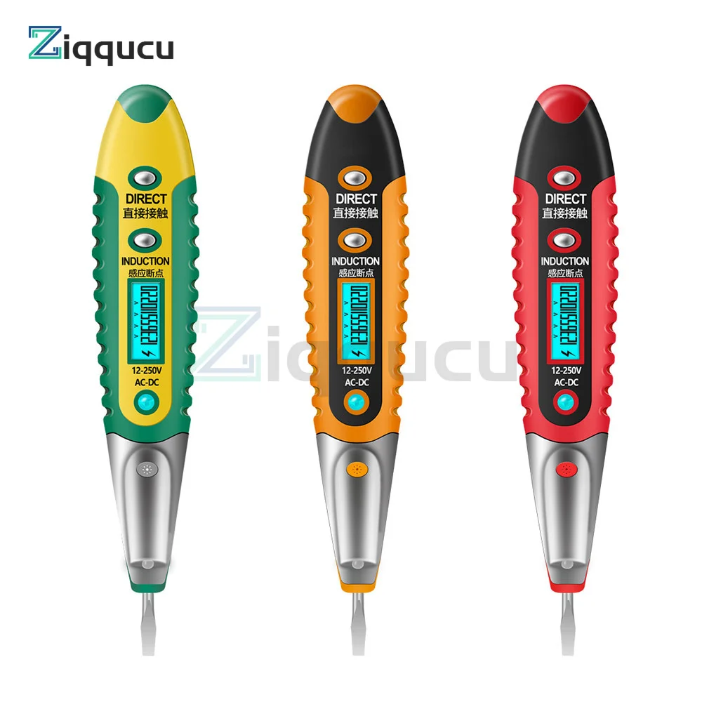 Ac Dc 12-250v Lcd Digital Voltmeter Multi-function Voltage Test Pencil ...