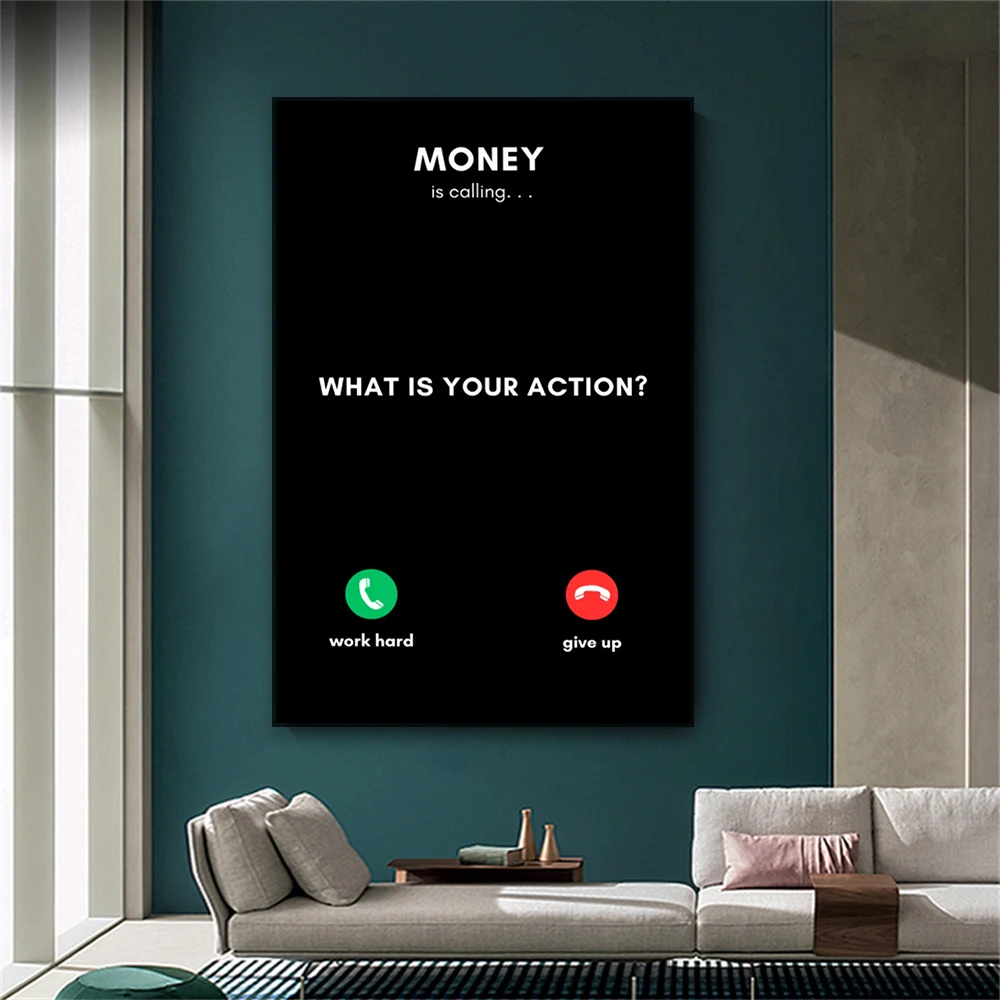 Motivational-Wall-Art-Canvas-Print-Poster-Art-Money-is-Calling-Quotes ...