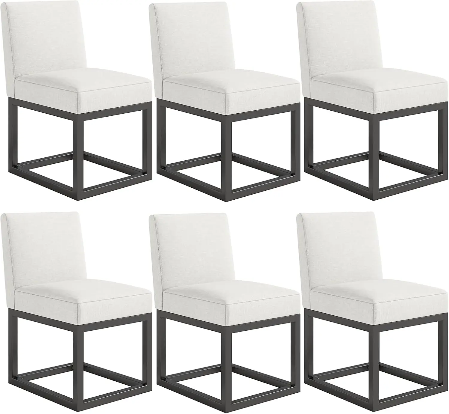 Upholstered-Dining-Chairs-Set-of-6-Modern-Dining-Chair-with-Black-Metal ...