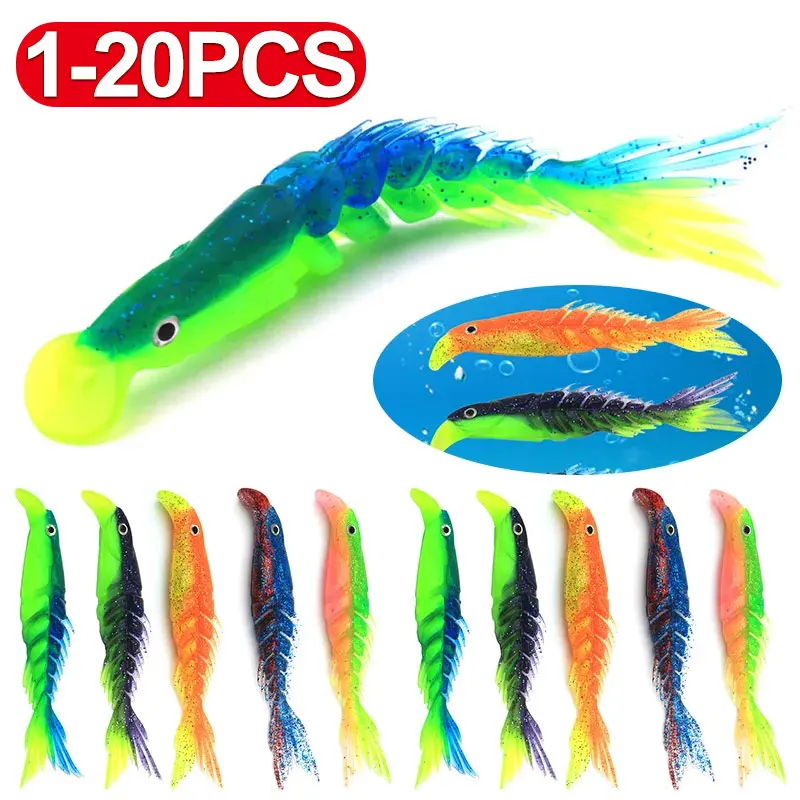 1-20PCS-PVC-Knobby-Fish-Artificial-Lures-15cm-18-5g-Reusable-Fishing ...