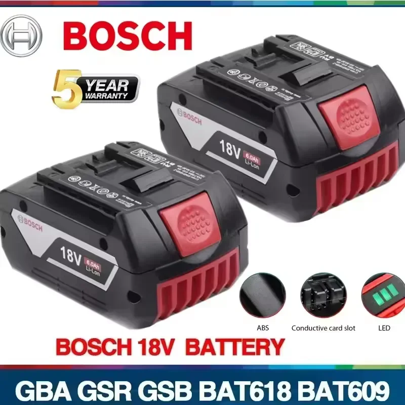 100% Bosch 18V 6.0Ah, professional lithium battery, Bosch BAT609 ...