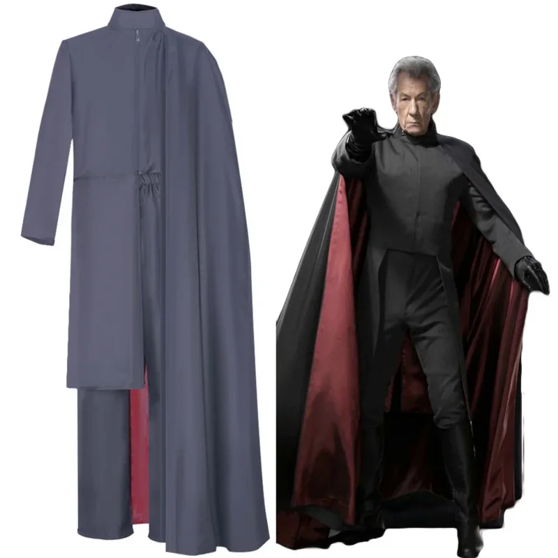 Uniforme-de-Anime-Magneto-traje-de-capa-gris-oscuro-superh-roe-de-pel ...