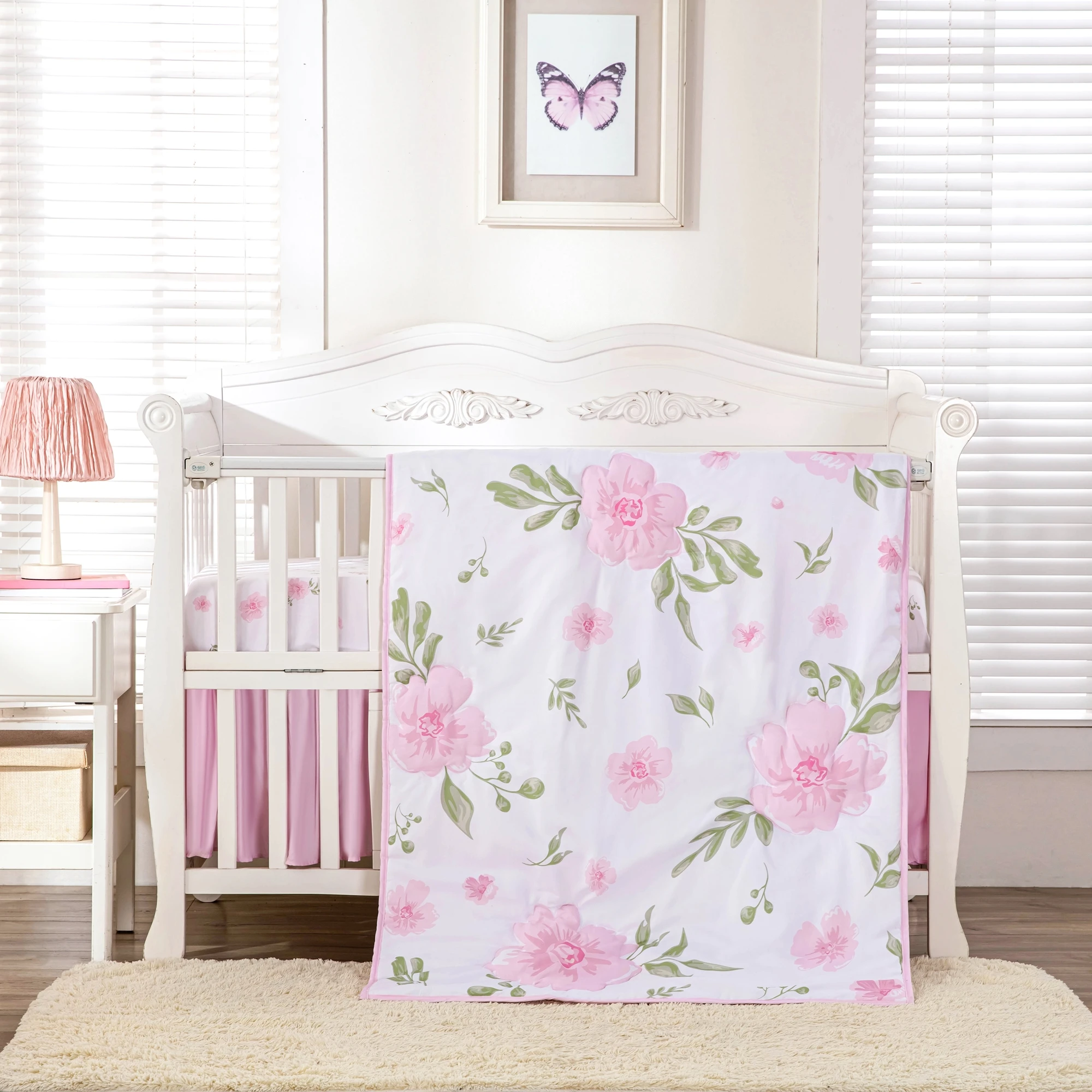 3Pcs-Baby-Girl-Nursery-Bedding-Crib-Bedding-Set-For-Boys-and-Girls-cuna ...