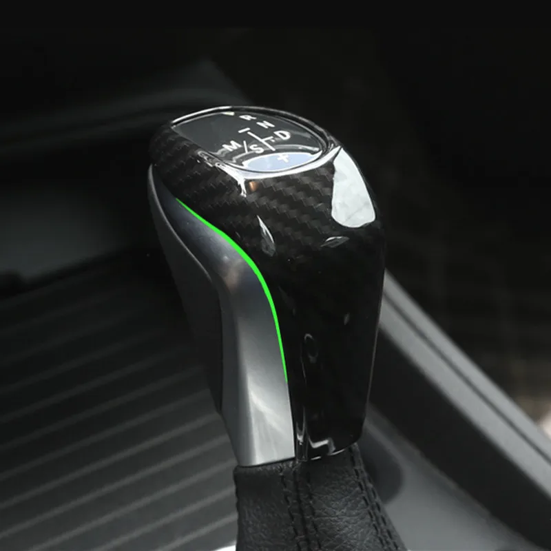 Carbon-Fiber-Gear-Shift-Head-Protection-Cover-Trim-Decoration-Frame-Car ...