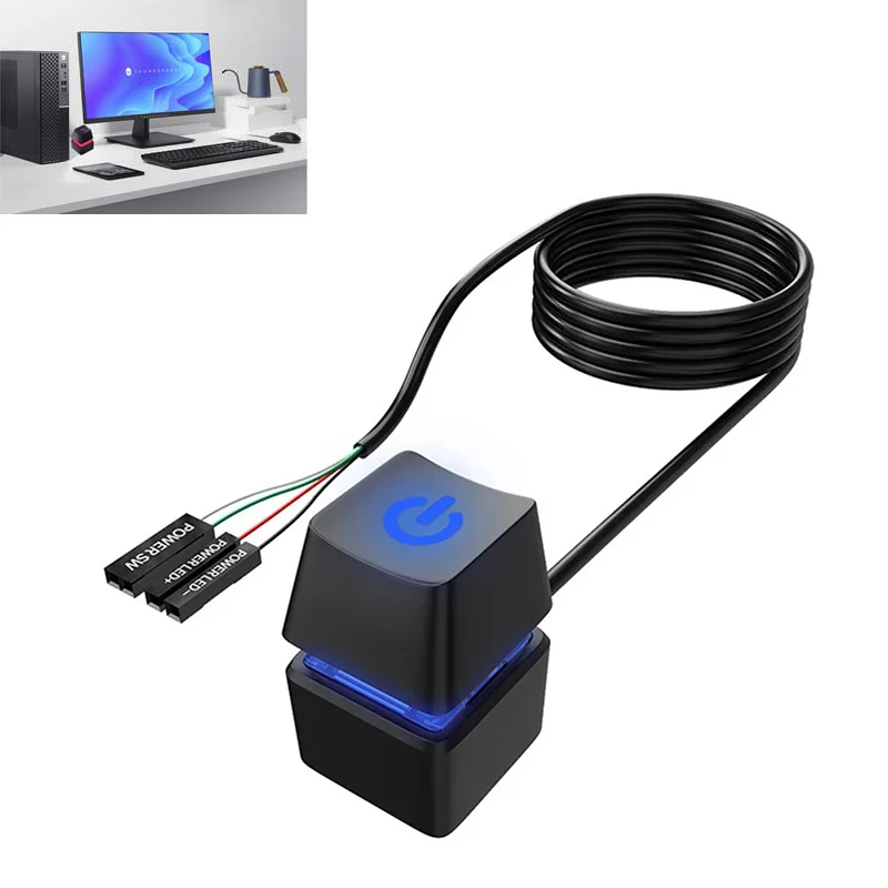 2M LED Power Switch Extension Cable External PC Computer Motherboard ...