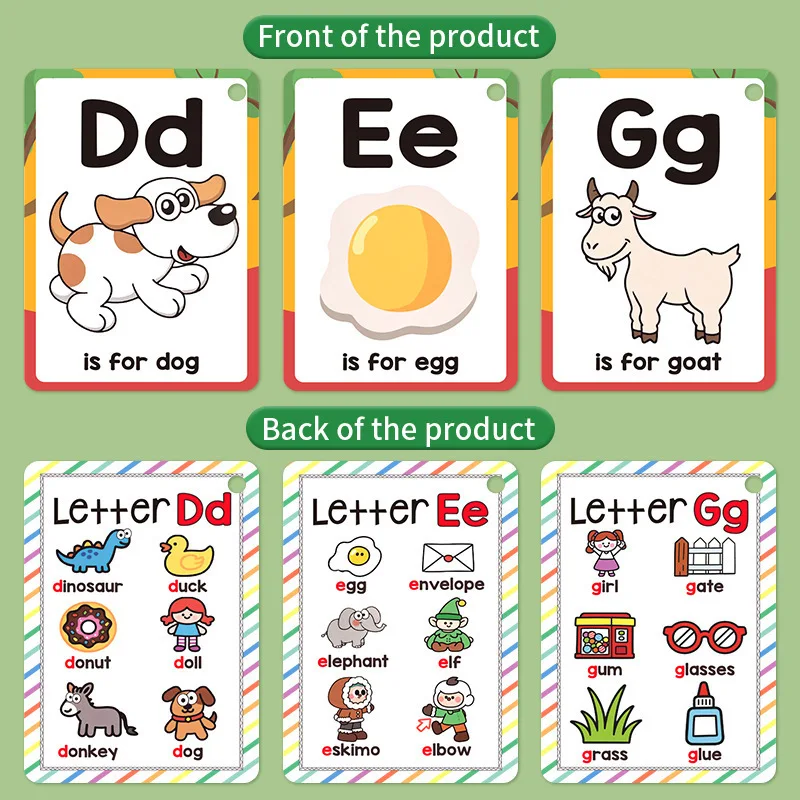 26 Letters English Alphabet Cards 156 Words with Pictures Children's ...