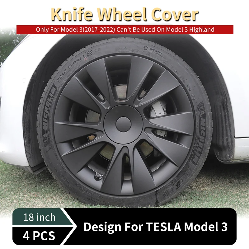 4PCS-Hubcaps-Design-For-Tesla-Model-3-18-inch-Wheel-Cover-Knife-Cover ...