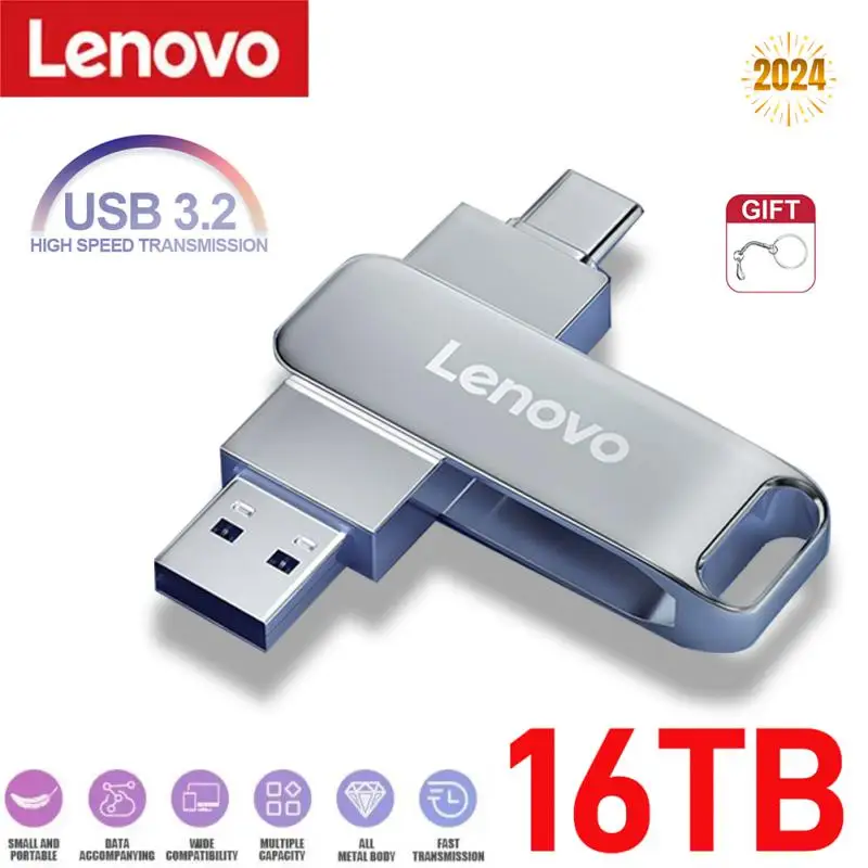 Lenovo-Unidade-Flash-USB-Tipo-C-para-Computador-OTG-Pendrive-Disco ...