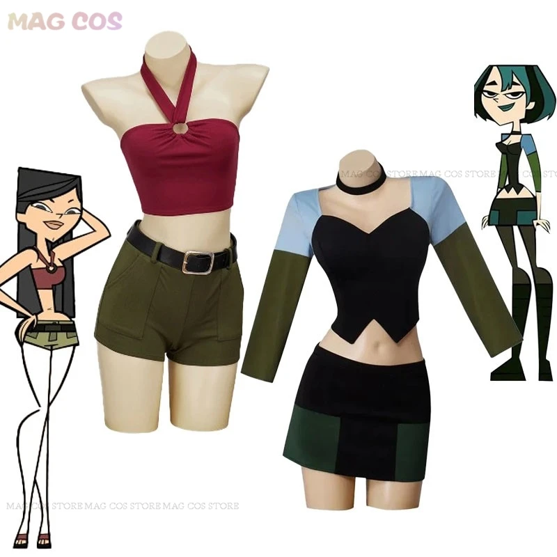 Total-Drama-Island-Gwen-Cosplay-Costume-Crop-Top-and-Mini-Skirts-Red ...