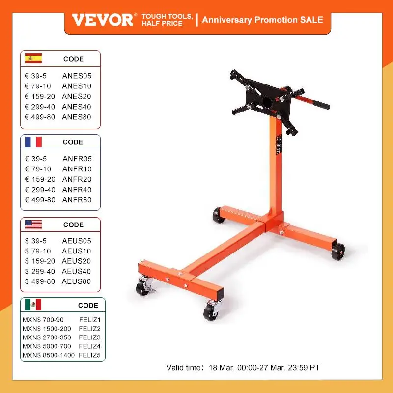 VEVOR Engine Stand 750/1300/1500 lbs Rotating Engine Motor Stand with ...