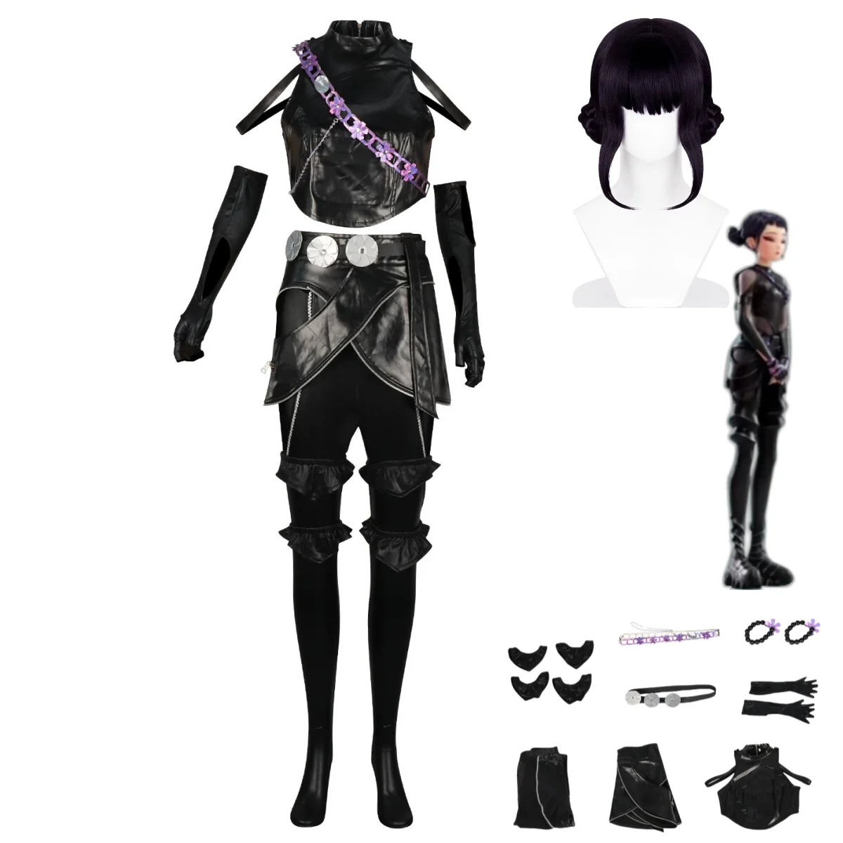 Demon Outfit Ideas: How This Anime-Inspired Black PU Coat Set Delivers ...