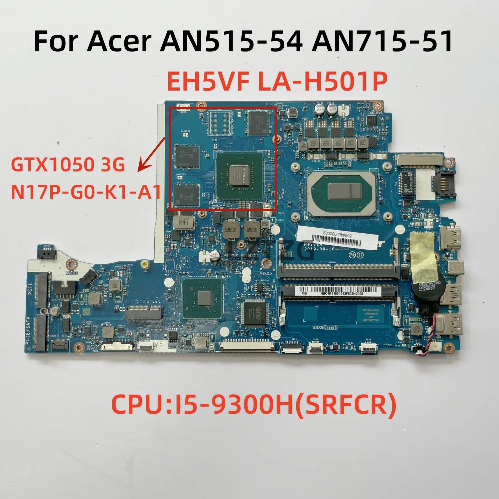 LA-H501P-For-Acer-Nitro-5-AN515-54-AN715-51-Laptop-Motherboard-I5-9300H ...