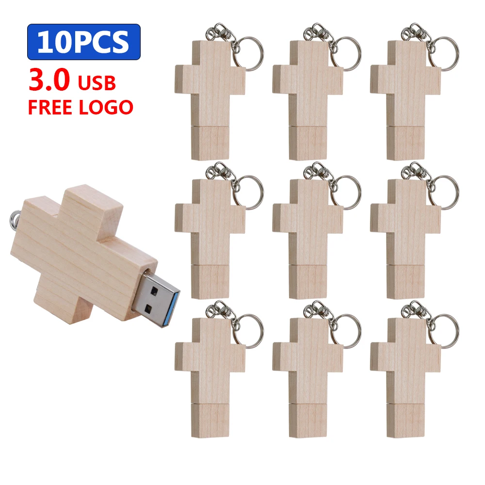 10pcs-free-logo-creative-wooden-cross-Christian-usb-3-0-flash-drive-4GB ...