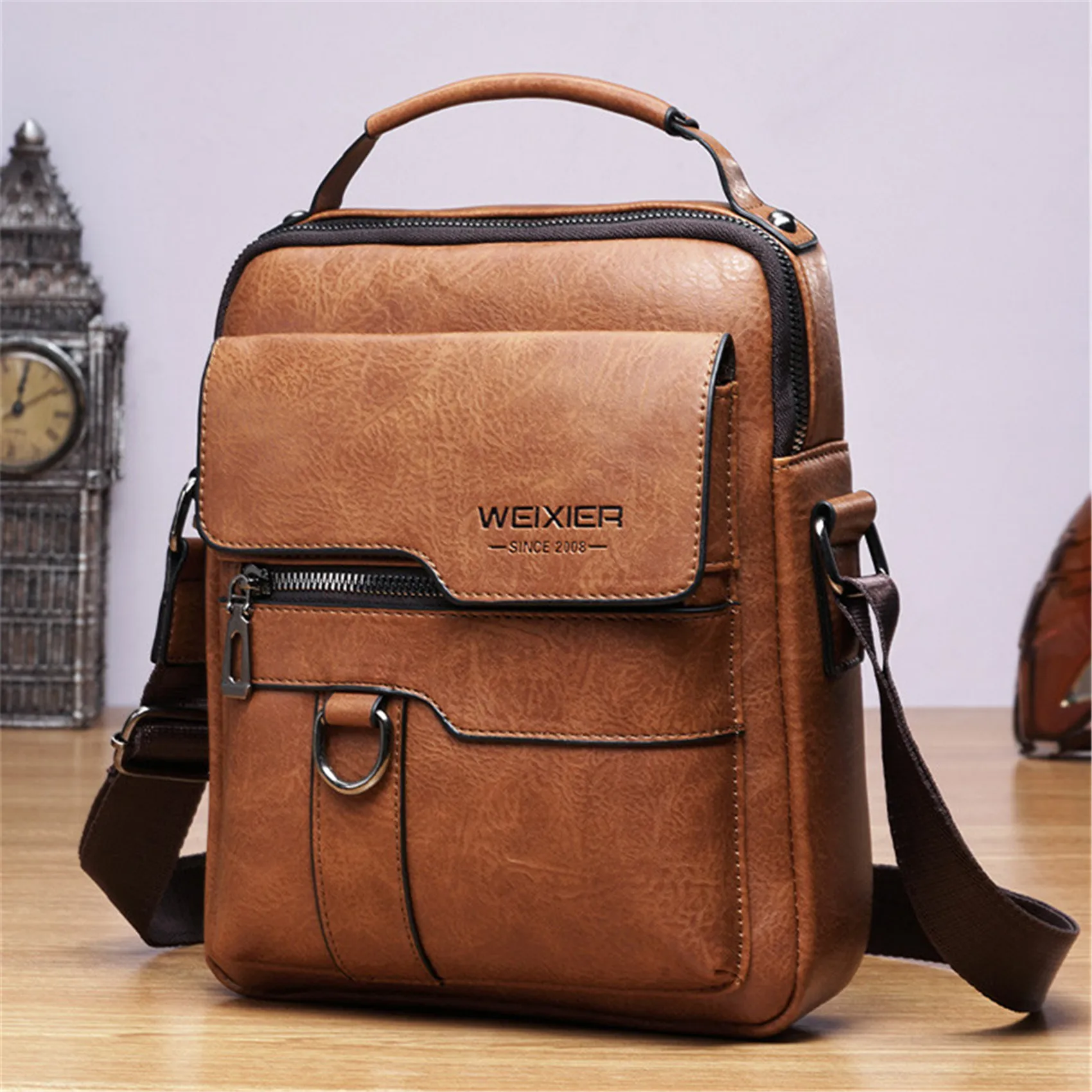 Classic-Vintage-Men-Shoulder-Bag-Leather-PU-Business-Men-Crossbody-Bag ...