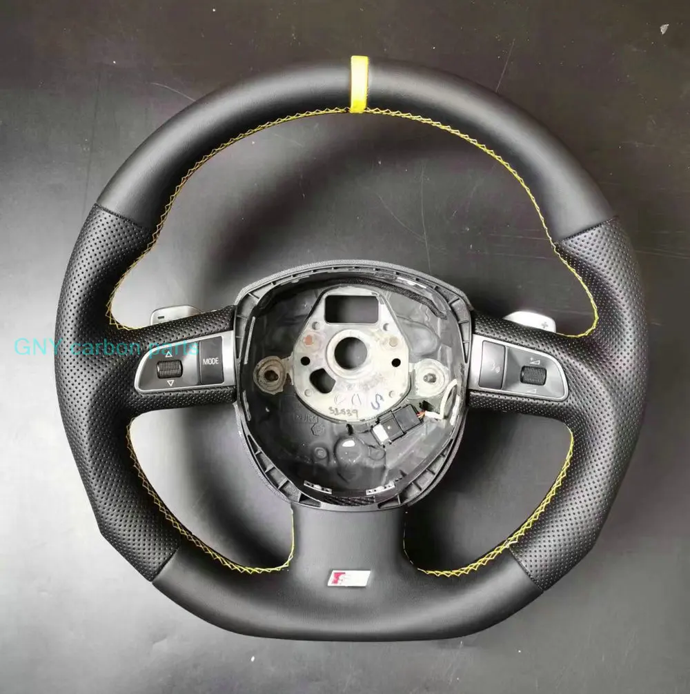 100-Real-Carbon-Fiber-Leather-Car-Steering-Wheel-For-Audi-A3-A4-A5-S3 ...