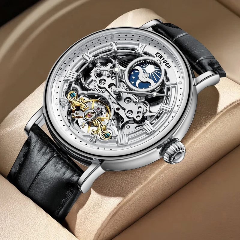 Relojes Tourbillon automáticos de lujo de marca KINYUED, reloj mecánico ...