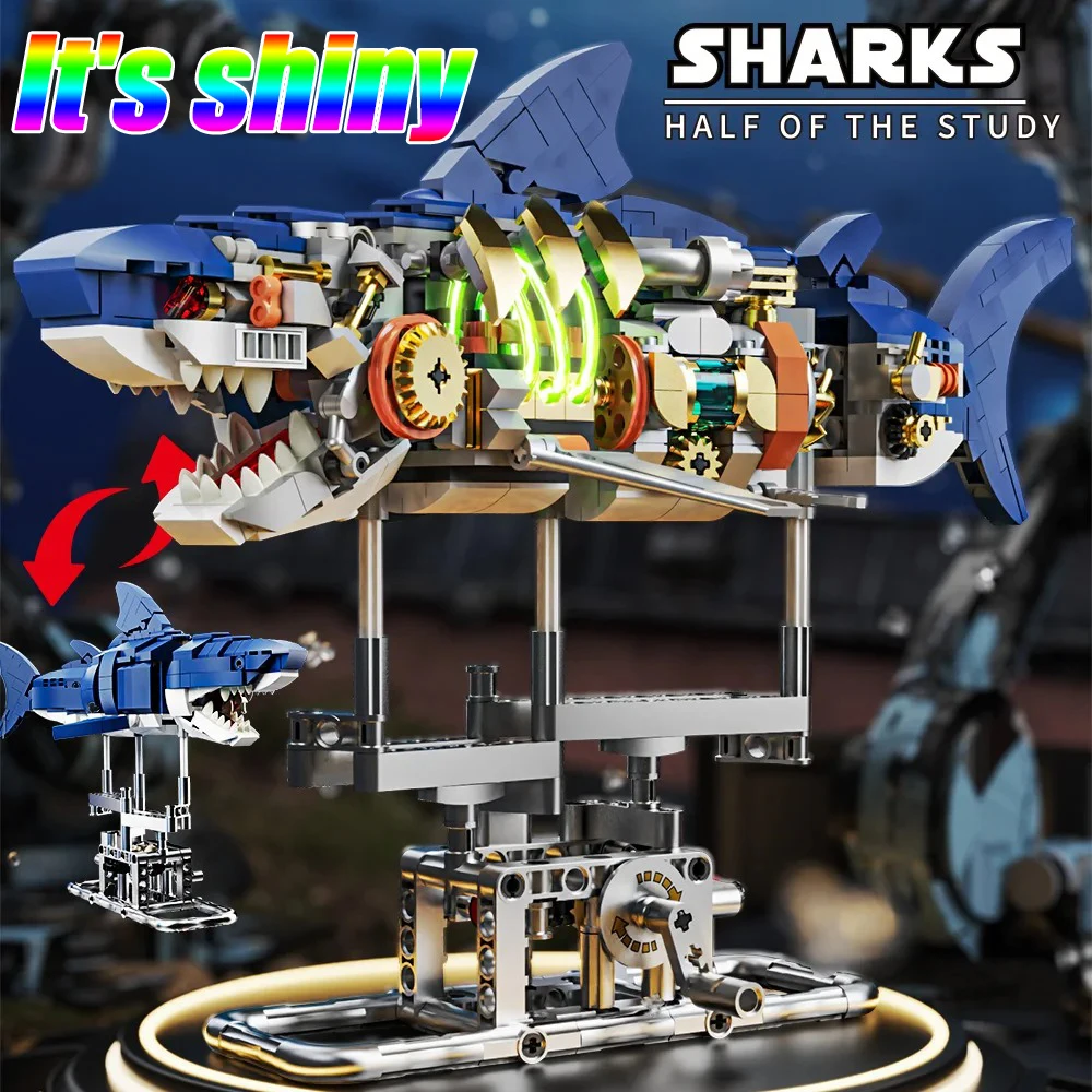 Mechanical-Shark-Building-Set-Shark-Sea-Life-Building-Blocks-Set-with ...